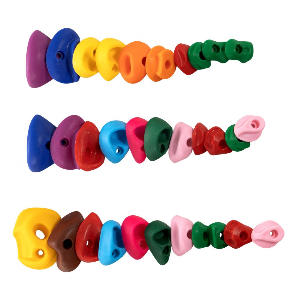 VEVOR 32 Rock Climbing Holds, Multi-Size and Colored Climbing Rocks for ...
