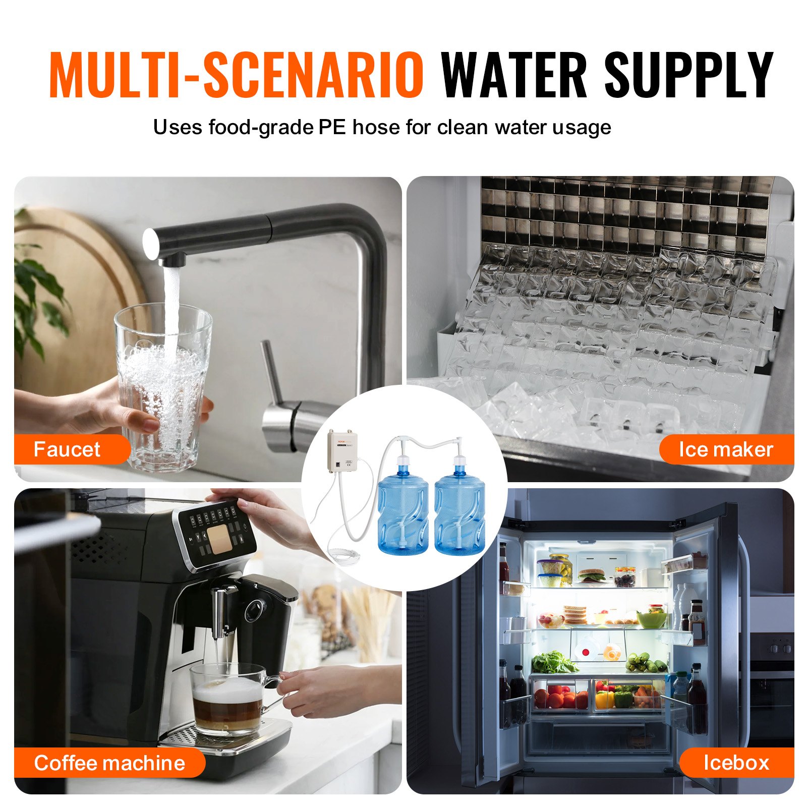 VEVOR Bottled Water Dispenser Pump System, 2x5 Gallon Dispensing System ...
