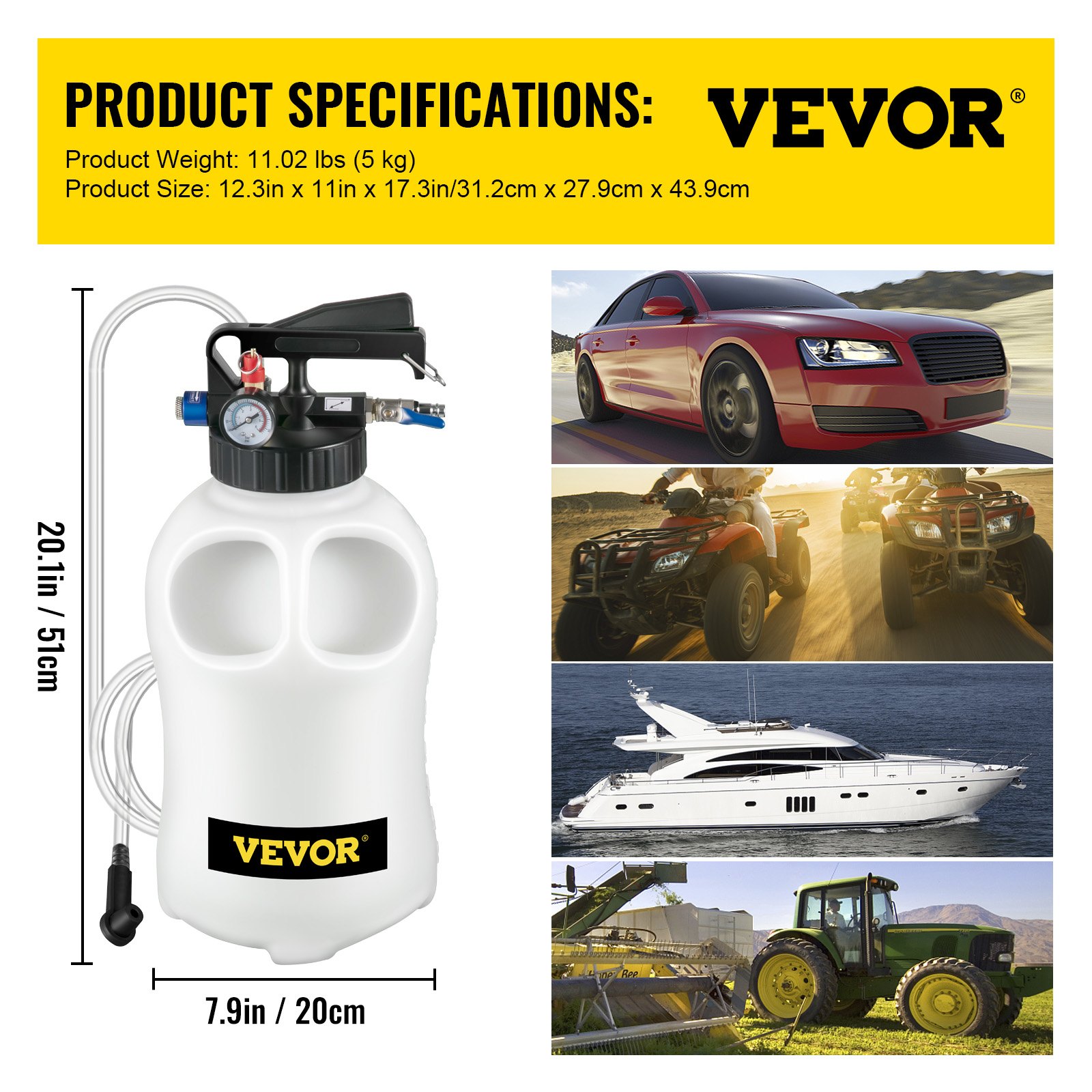 VEVOR Transmission Fluid Pump 2 Way ATF Refill System Dispenser, Oil ...