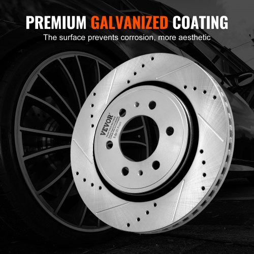 VEVOR Drilled Slotted Front&Rear Brake Rotors Pads Kit for 2012-2020 ...