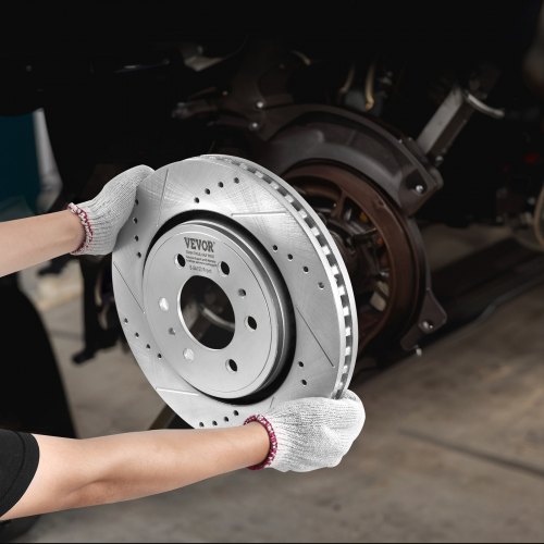 VEVOR Drilled Slotted Front&Rear Brake Rotors Pads Kit for 2012-2020 ...