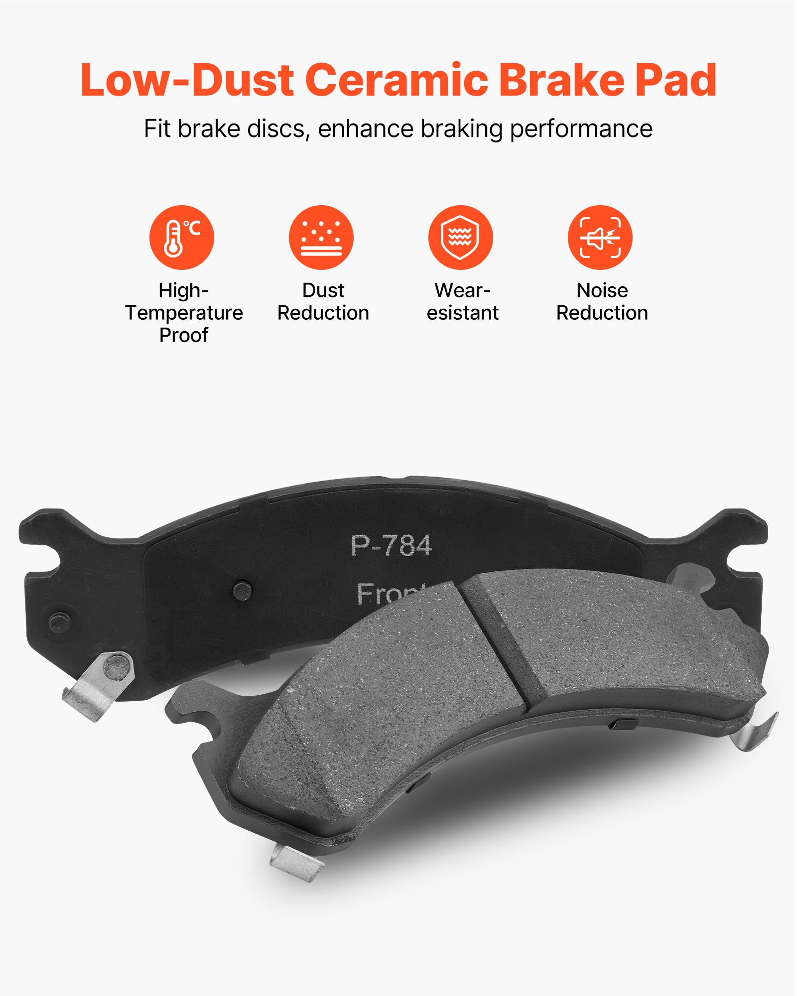 VEVOR Front and Rear Brake Kit – HT250, OE Fit, Ceramic Pads