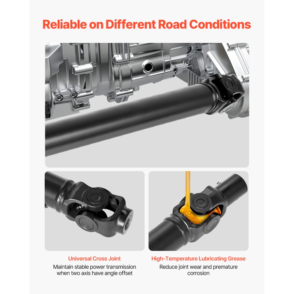 VEVOR Front Drive Shaft - 64"x2" Steel for Polaris, XP 900