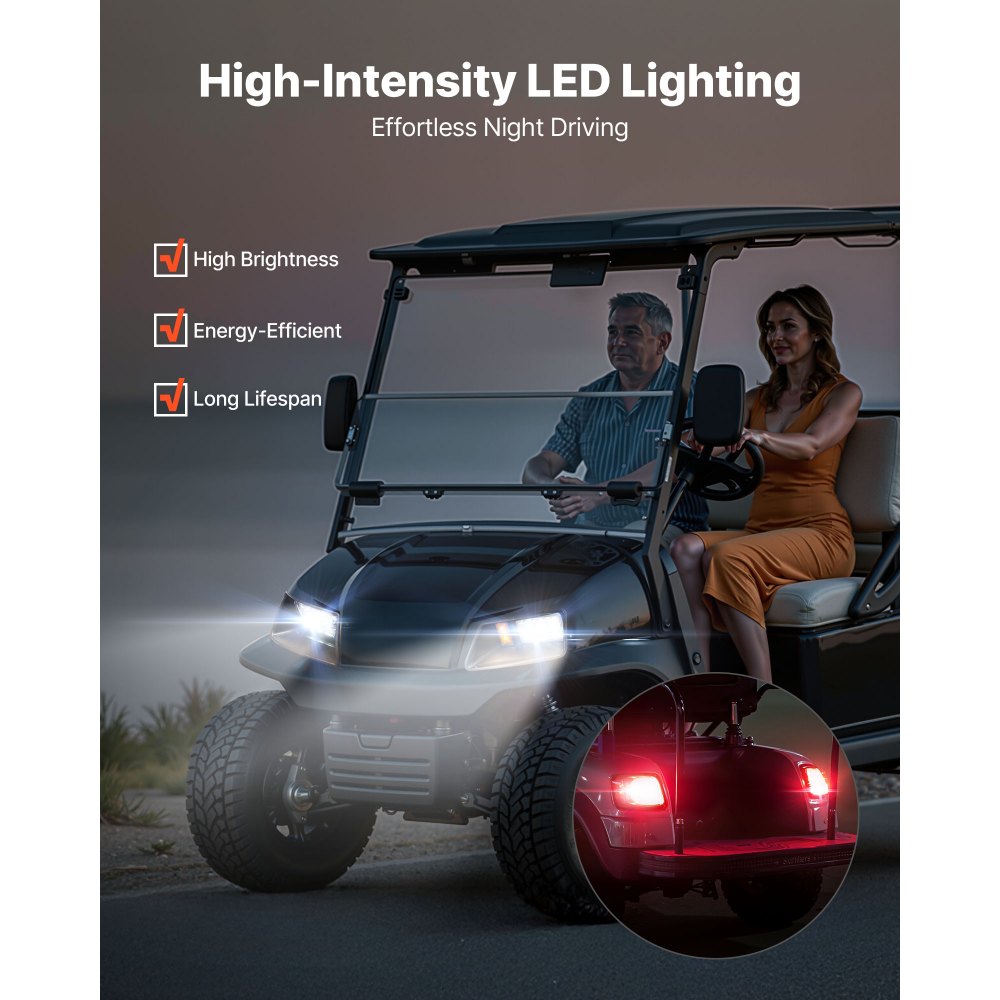 VEVOR Golf Cart Light Kit, 12 Volt, Street Legal LED Headlight and Tail ...