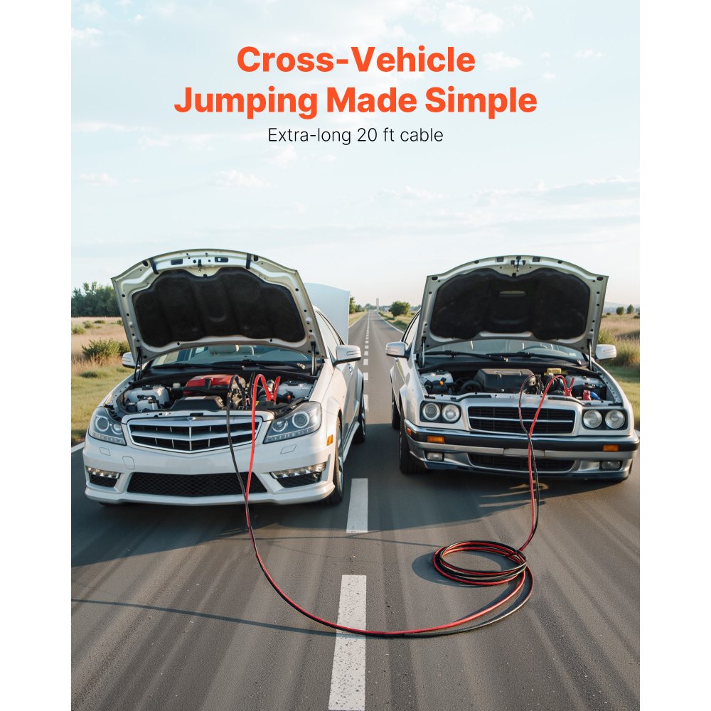 VEVOR Heavy Duty Jumper Cables for Trucks — 20 Ft Long Reach