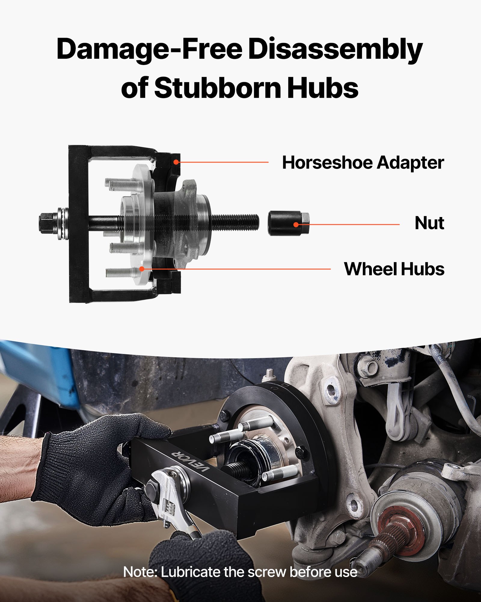 VEVOR Master Wheel Hub & Bearing Remover & Installer Kit, Fits Most ...