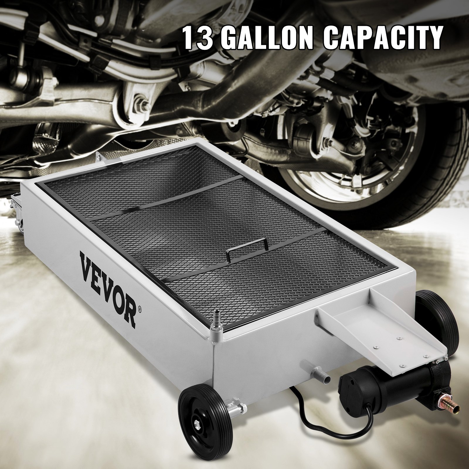VEVOR Oil Drain Pan 15 Gallon Oil Drain Tank, 57L Low Profile Oil Drain ...