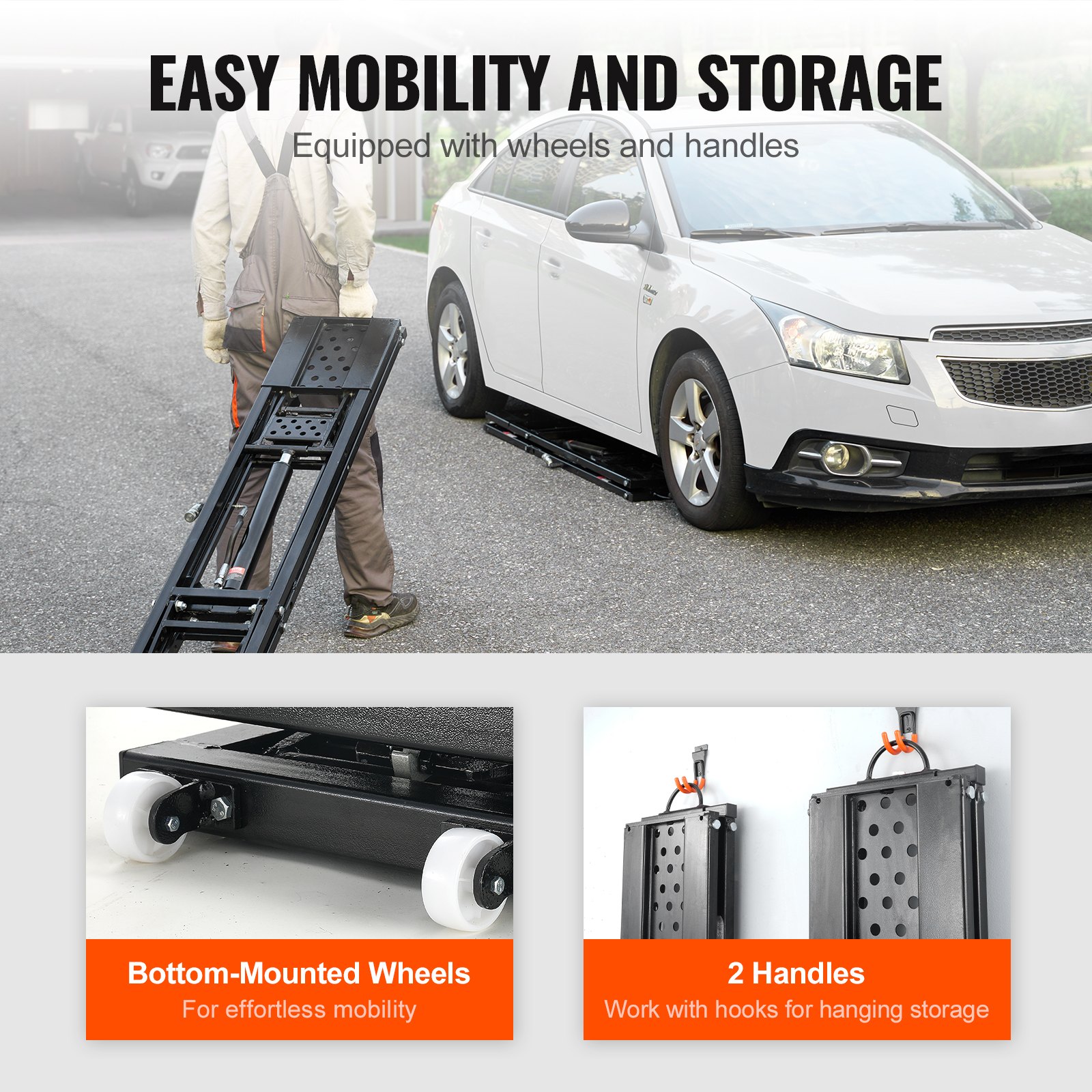 VEVOR Car Lift, 5,000 LBS Capacity Portable Car Lift, with Extended ...
