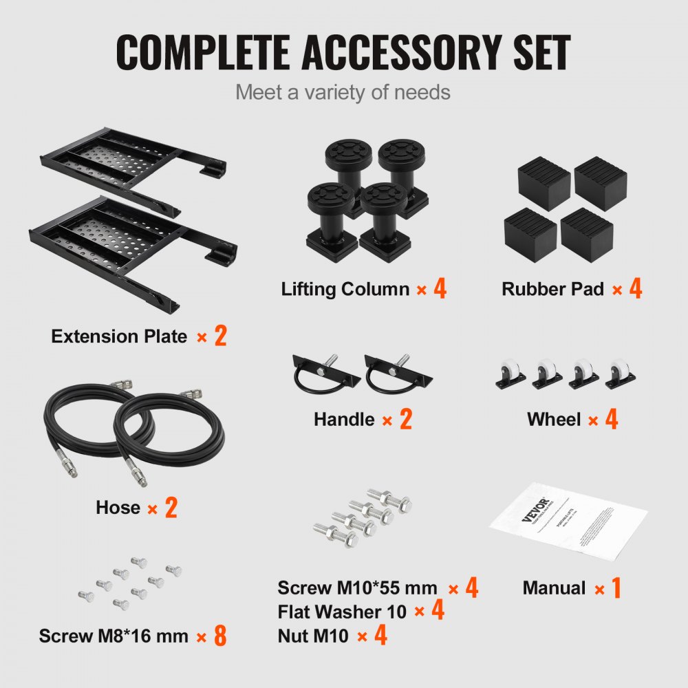 VEVOR Car Lift, 7,000 LBS Capacity Portable Car Lift, with Extended ...