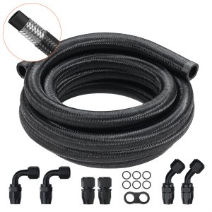 VEVOR 10AN Fuel Line Kit, 3.05 m Fuel Hose Kit, 1.4 cm Nylon Stainless ...