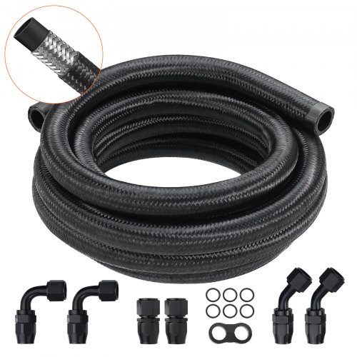 VEVOR 10AN Fuel Line Kit, 10 FT Fuel Hose Kit, 0.55" Nylon Stainless ...