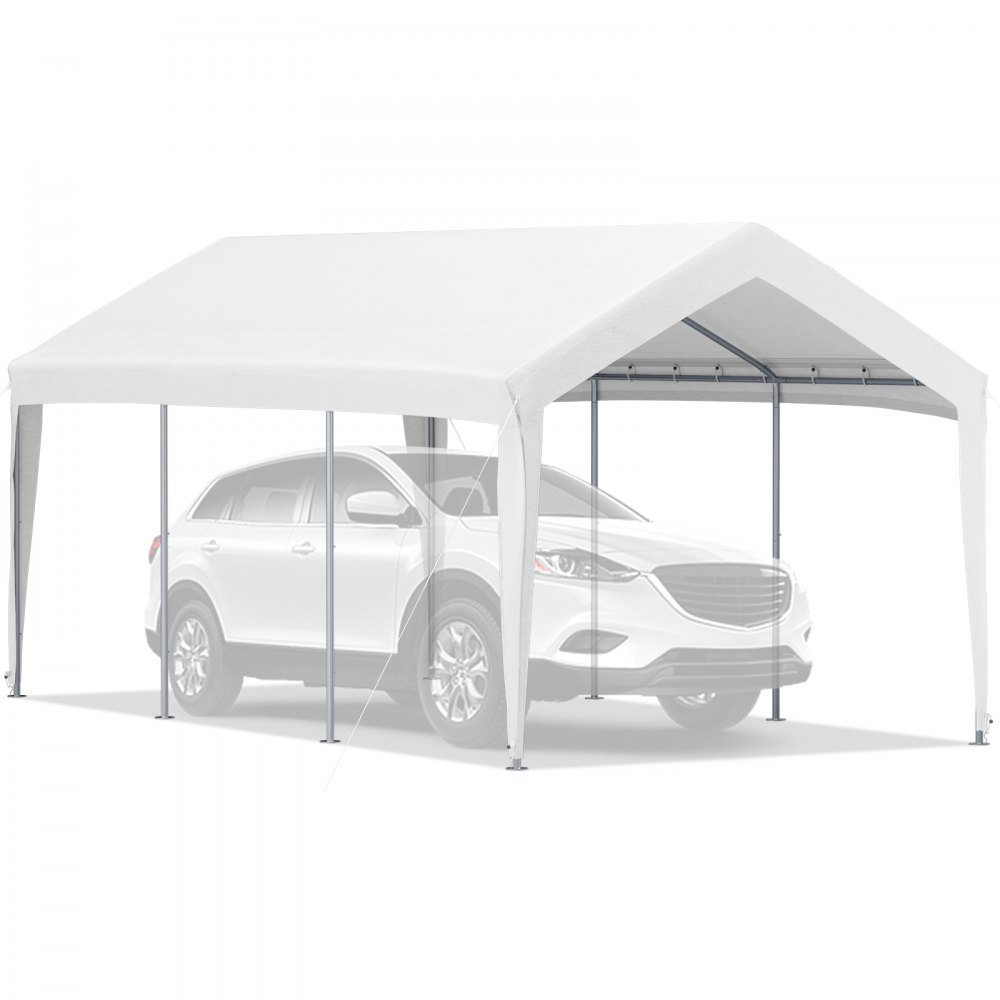 VEVOR Carport Canopy Car Shelter Tent 10 x 20ft for Auto Boats with 8 ...