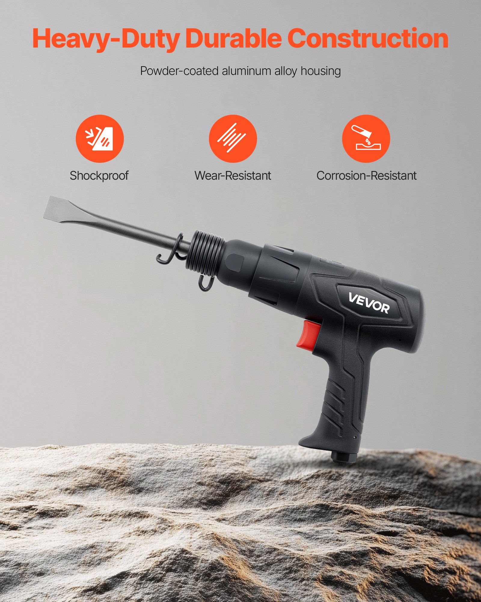 VEVOR Air Hammer With Chisel – 2500 BPM, 4-Chisel Kit