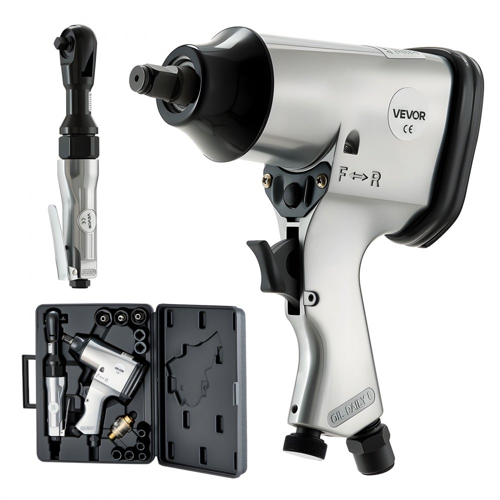 VEVOR 1/2 Air Impact Wrench – 230 Ft-Lbs, 19PCS, 10PCS CR-V