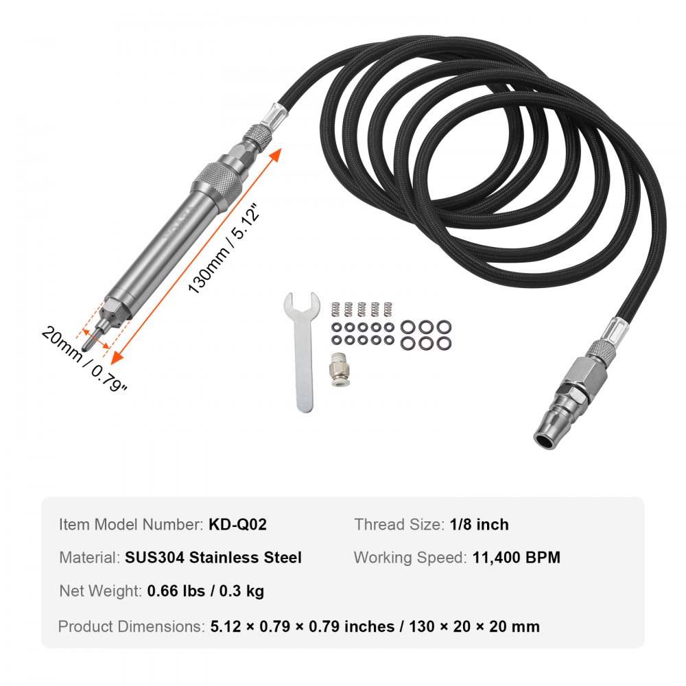 VEVOR Pneumatic Engraving Pen – 11400 BPM, 1/8" Scribe Tool