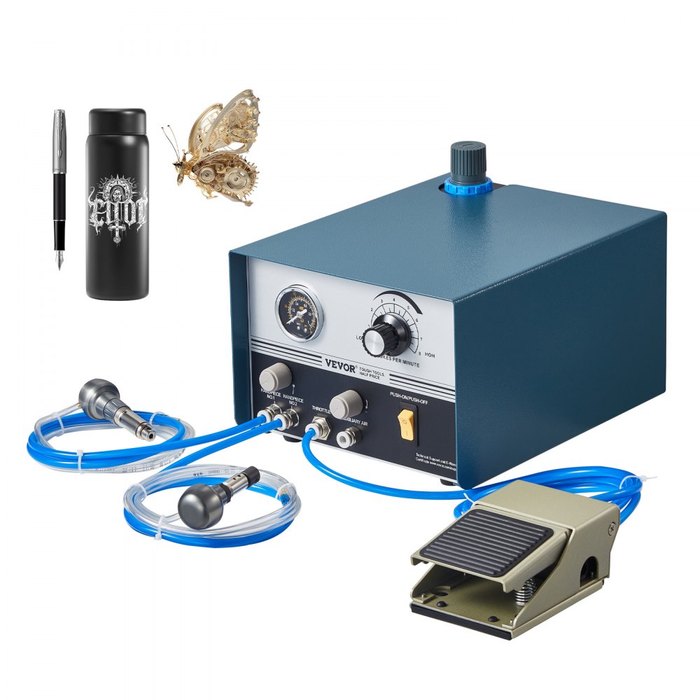 VEVOR Pneumatic Engraver 1200-6000 RPM Dual Ended Pneumatic Engraving ...