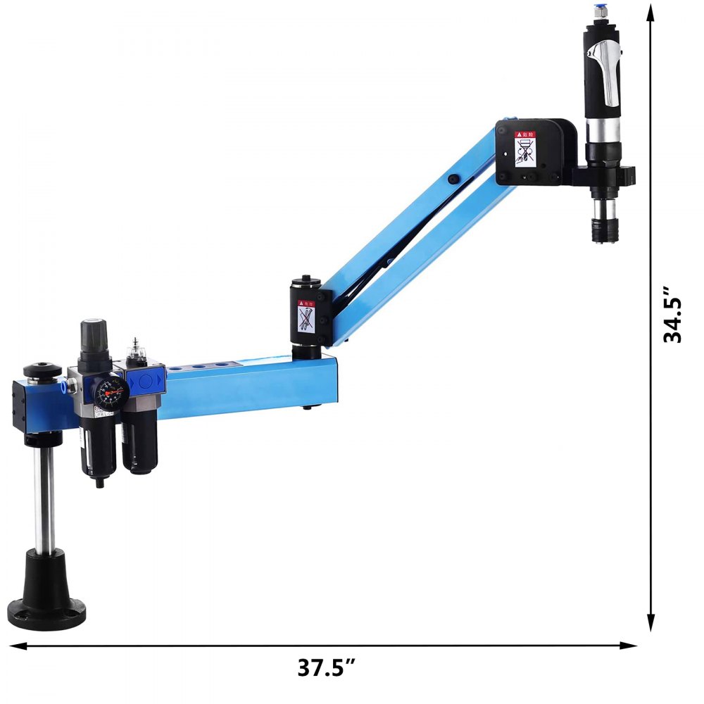 VEVOR Pneumatic Tapping Machine, M3-M12 Tap Collets 1200mm 360° Multi ...