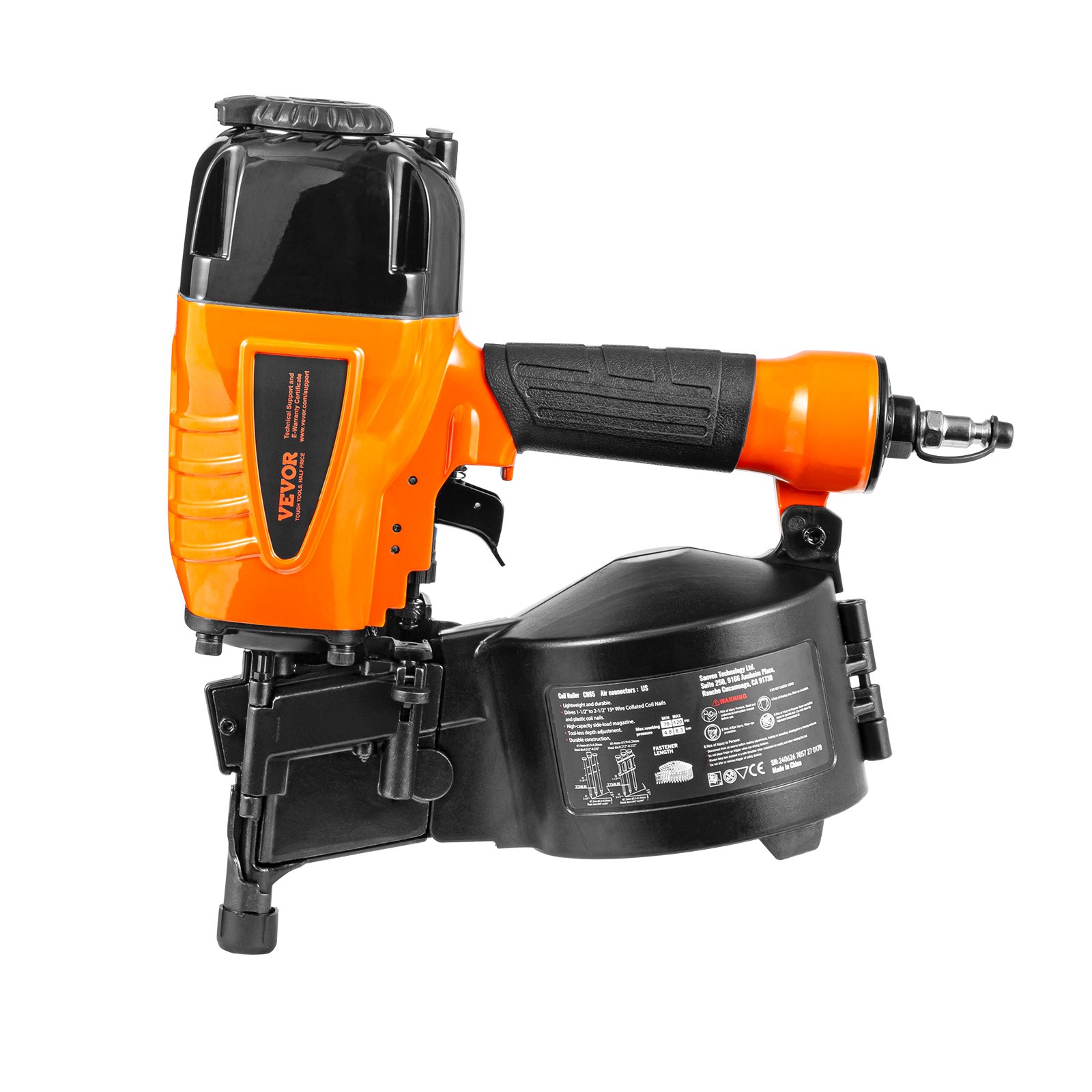 VEVOR Cordless Coil Siding Nailer – 1-1/4" to 2-1/2" CN65