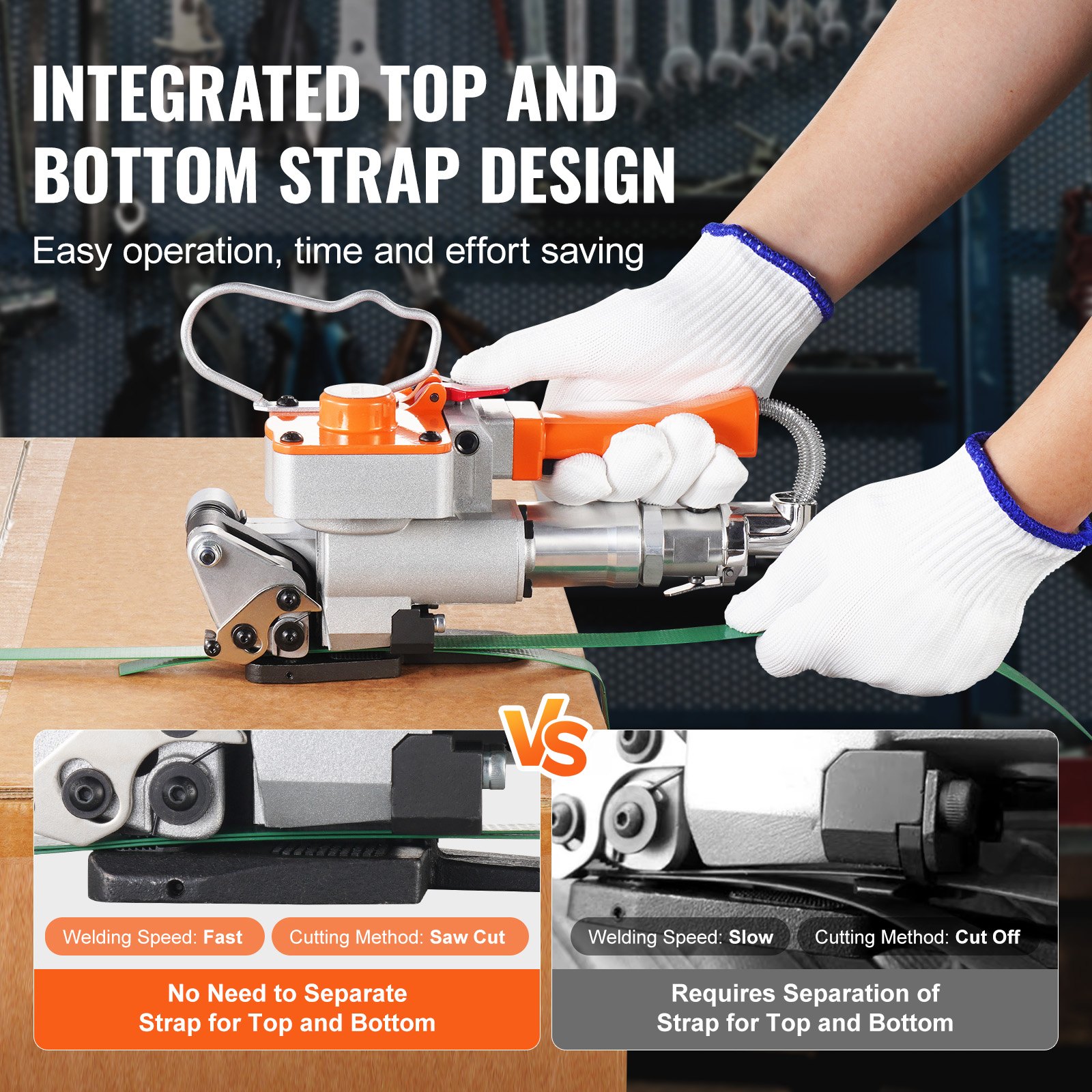 VEVOR Pneumatic Strapping Tool Hand Held Strapping Machine for 1/2"-3/4 ...