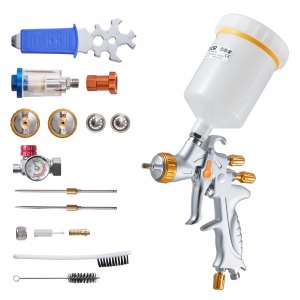 VEVOR HVLP Air Spray Gun, Gravity Feed Paint Sprayer Gun with 3 Nozzles ...