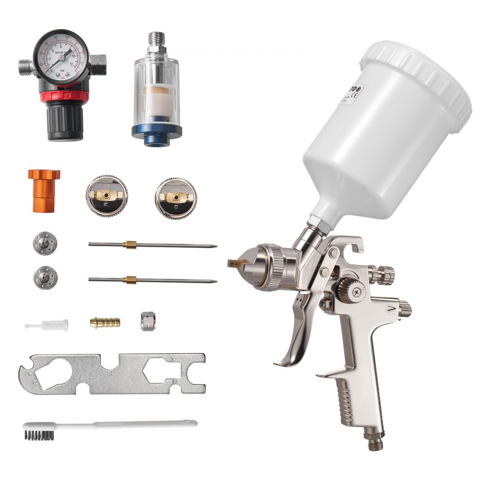VEVOR LVLP Air Spray Gun, Gravity Feed Paint Sprayer Gun with 3 Nozzles ...