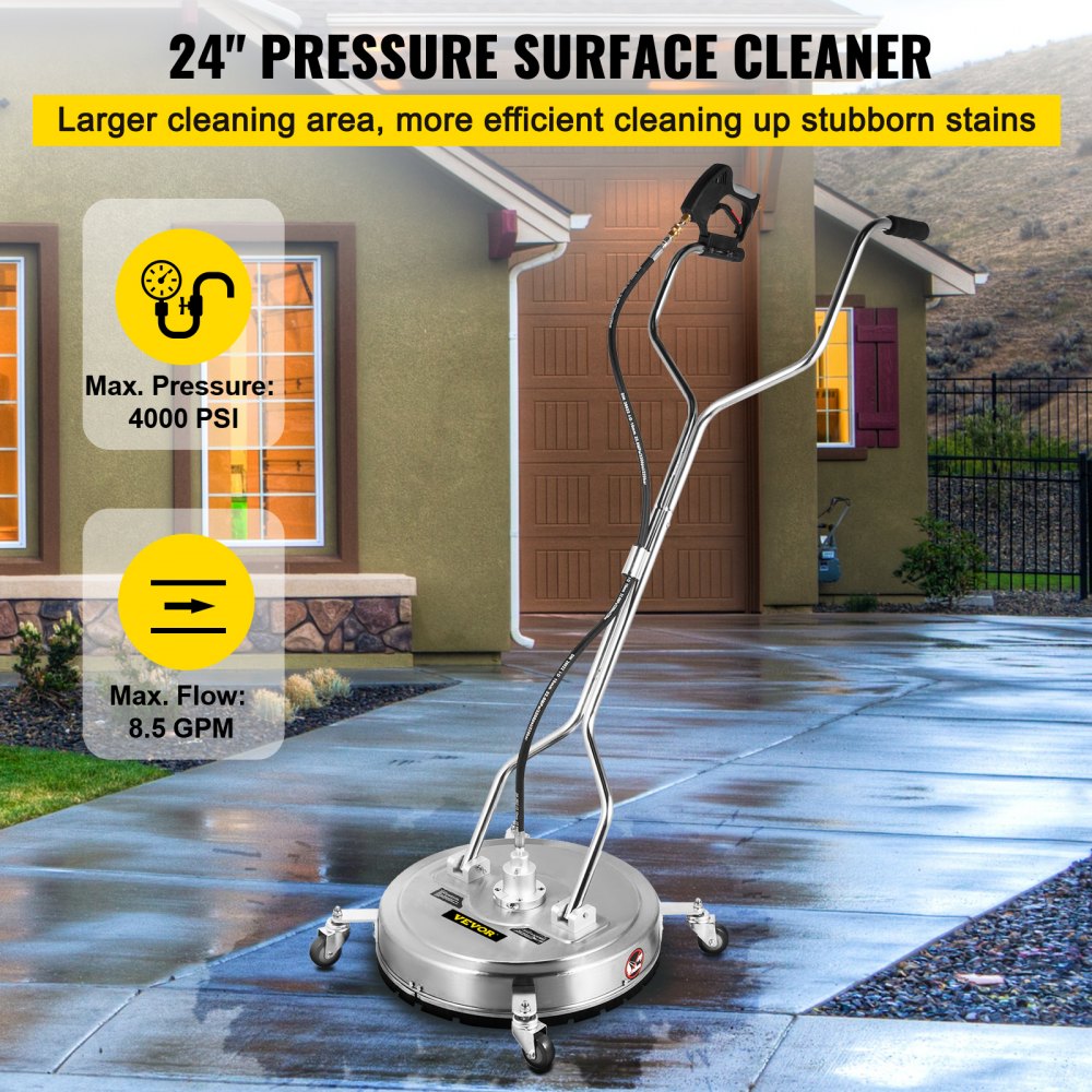 VEVOR Flat Surface Cleaner Pressure Surface Washer 24'' Max.4000 PSI ...