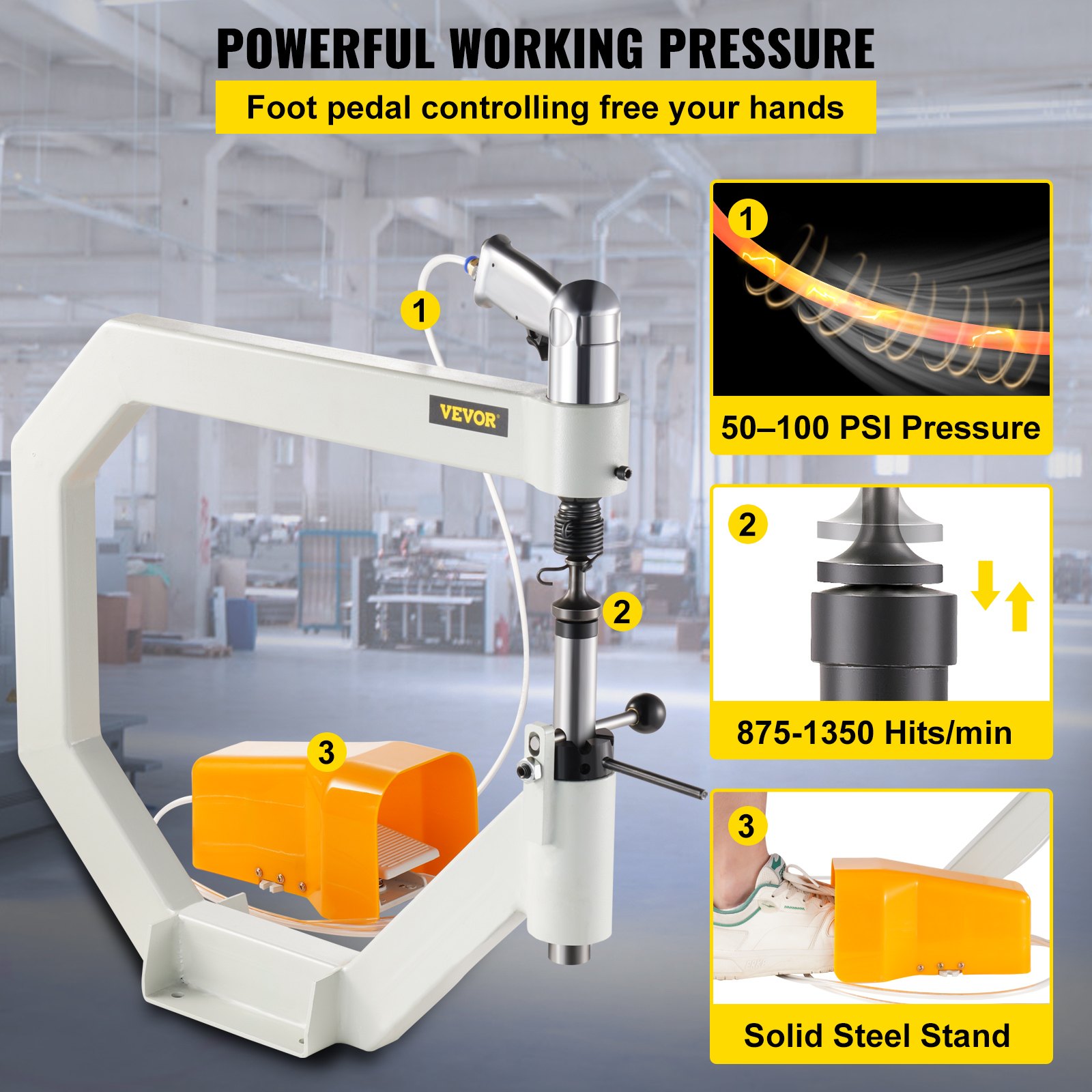 VEVOR Pneumatic Planishing Hammer, 19.63" Throat Power Hammer ...