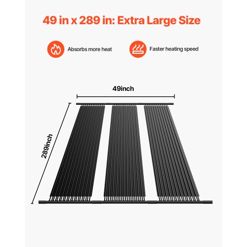 Solar Pool Heater 4 x 24 ft Aboveground & Inground Pool Heating System ...