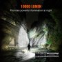 VEVOR 10000 Lumen High Lumens Flashlight, 5 Lighting Modes Rechargeable ...