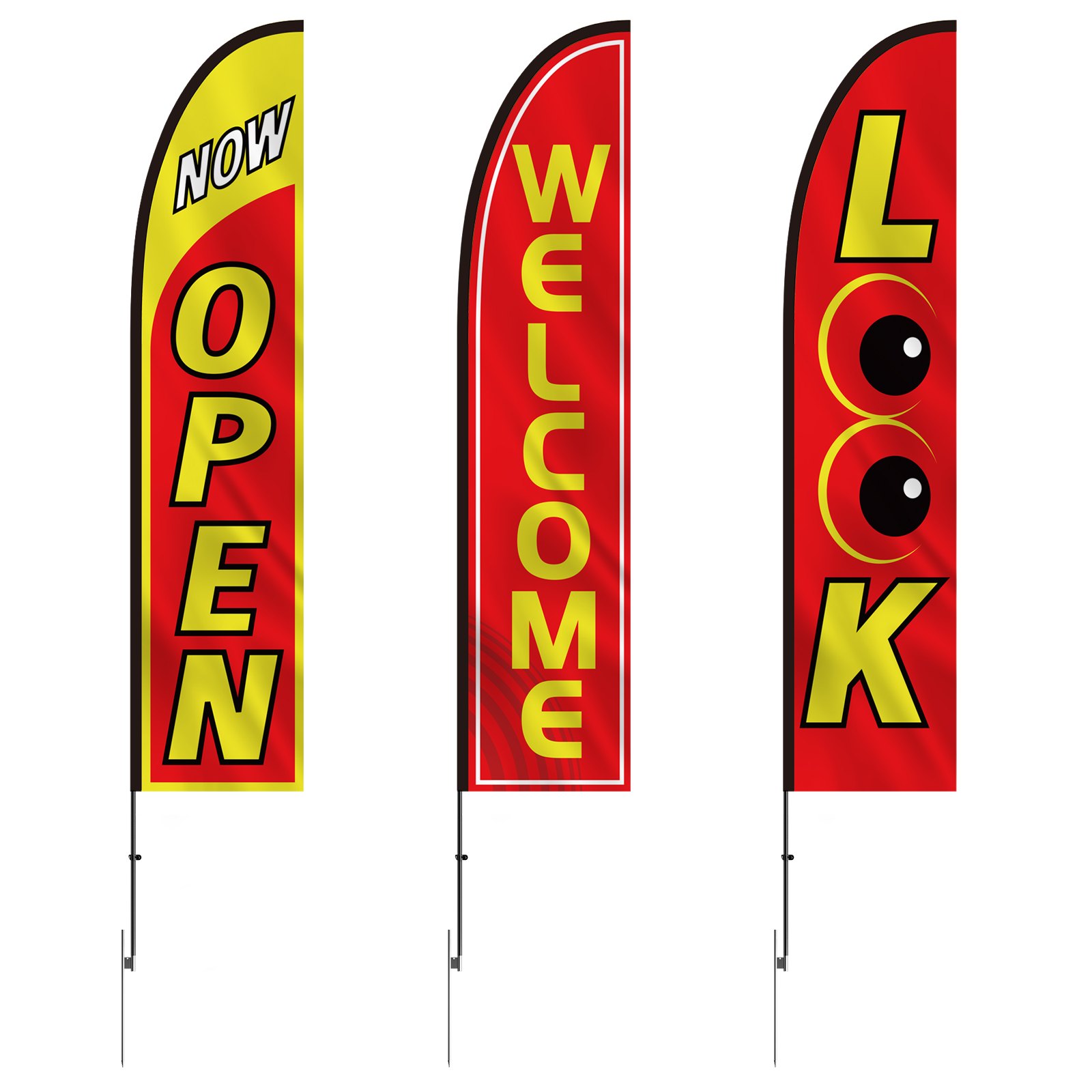 VEVOR Open Flags with Pole Kit, Advertising Flags for Business Outside ...
