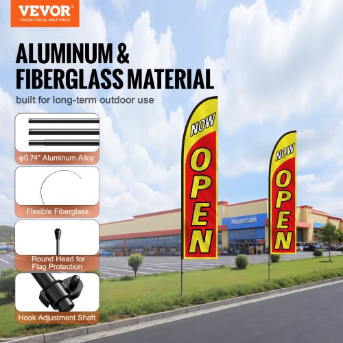 VEVOR Open Flags for Business Advertising Flags and Poles for Outside ...