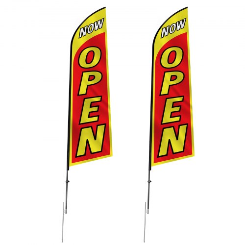 VEVOR Open Flags with Pole Kit, Advertising Flags for Business Outside ...