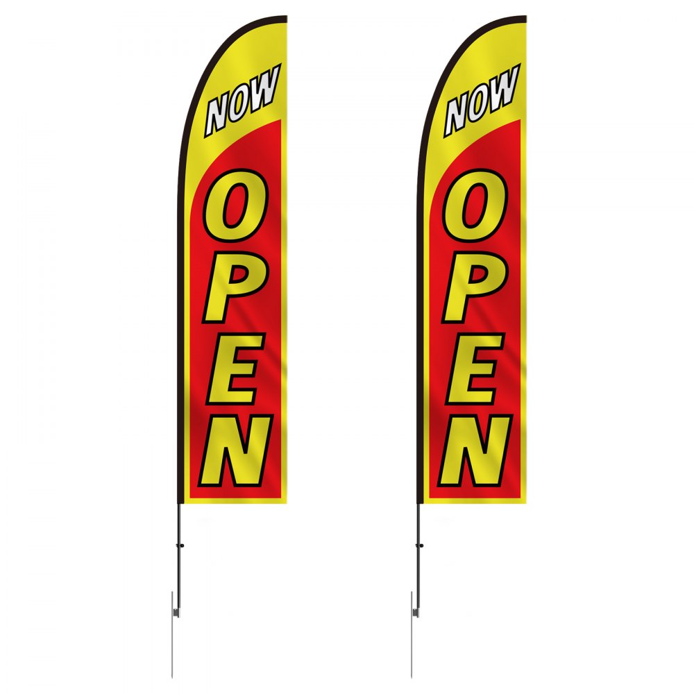 VEVOR Open Flags with Pole Kit, Advertising Flags for Business Outside ...