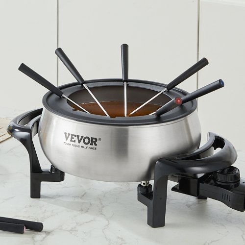 VEVOR Electric Fondue Pot Set for Cheese & Chocolate, 3 Quart Chocolate ...