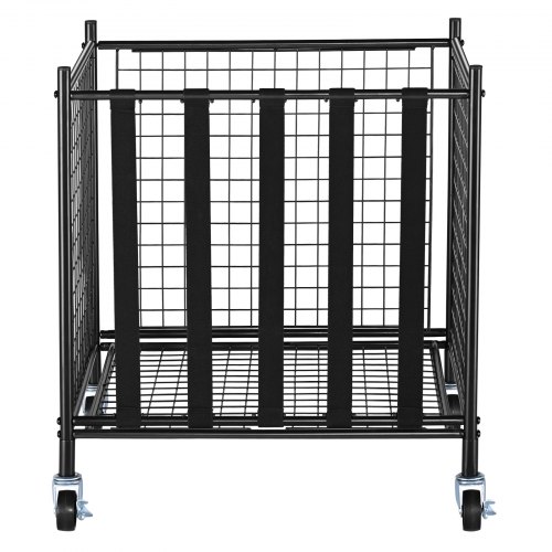 VEVOR Rolling Sports Ball Storage Cart, Lockable Basketball Cage with ...
