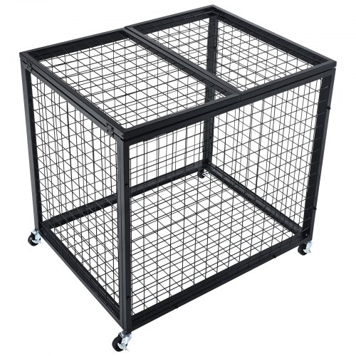 VEVOR Rolling Sports Ball Storage Cart, Lockable Basketball Cage with ...