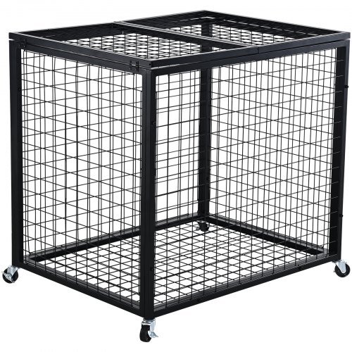 VEVOR Rolling Sports Ball Storage Cart, Lockable Basketball Cage with ...