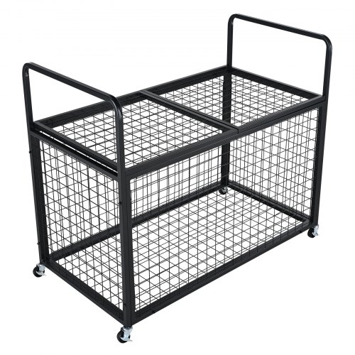 VEVOR Rolling Sports Ball Storage Cart, Lockable Basketball Cage with ...