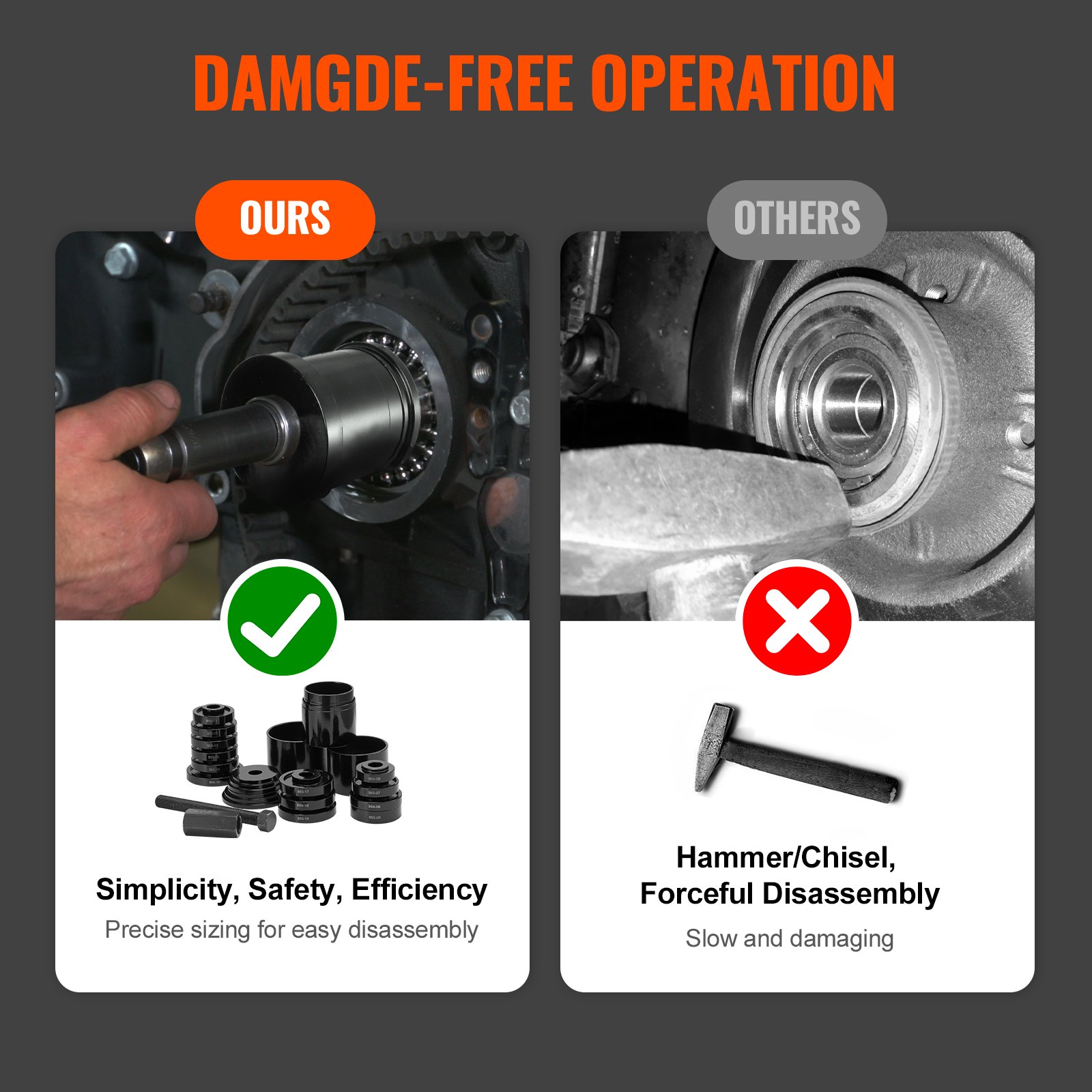 VEVOR Wheel Bearing Press Kit, for Front Wheel Drive Bearing Removal ...