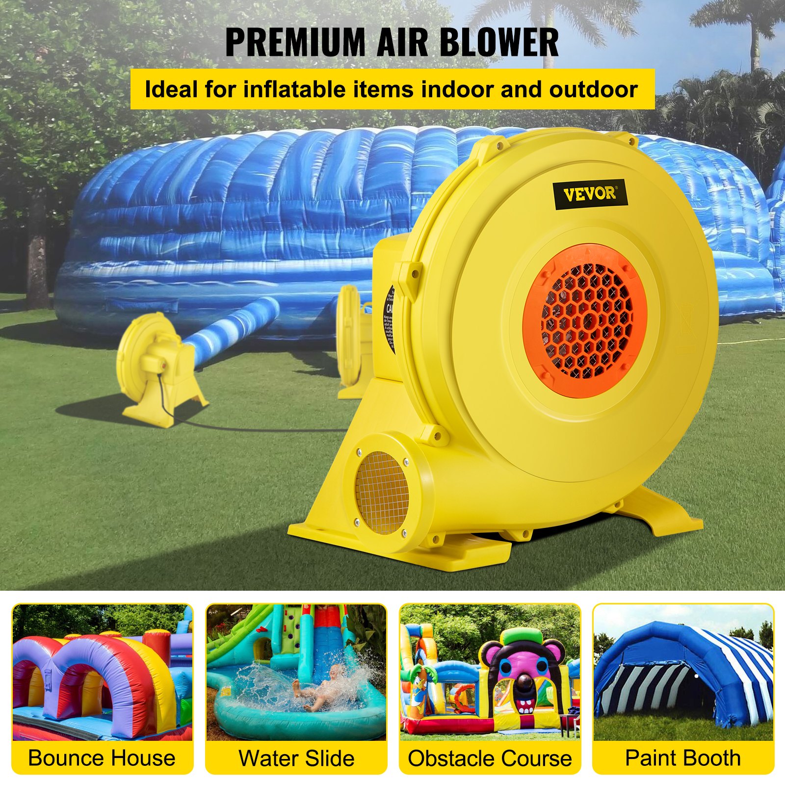 VEVOR Air Blower, 750W 1HP Inflatable Blower, Portable and Powerful ...