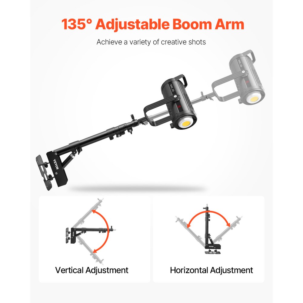 VEVOR Boom Arm Light Stand — Heavy Duty Wall Mount 39.37in
