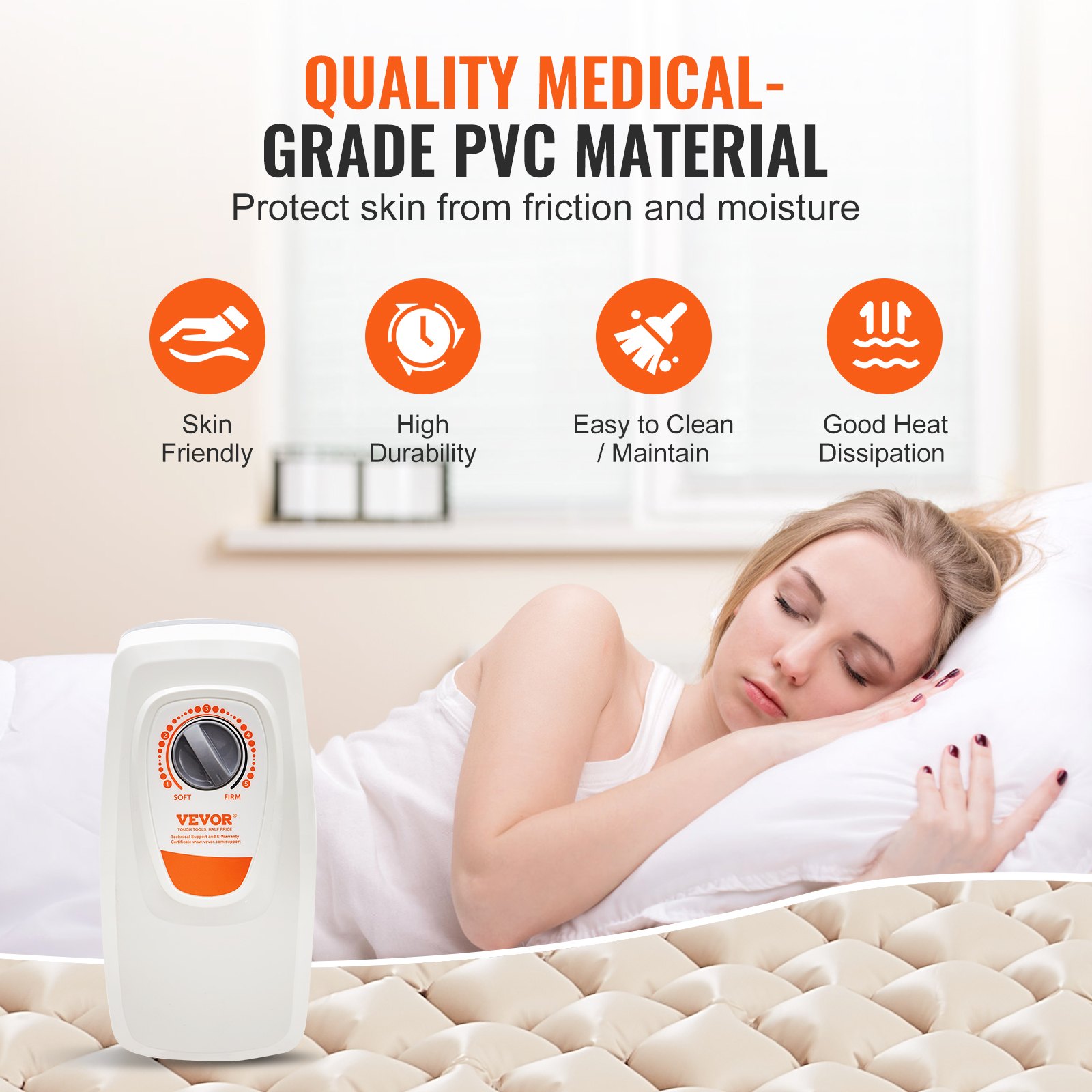 VEVOR Alternating Air Pressure Mattress, 5-Level Pressure Adjustable ...