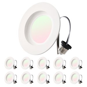 10 Pack LED Recessed Lighting 4 Inch Retrofit Can Lights 750 LM 9W 120V ...