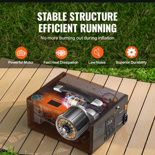 VEVOR PCP Air Compressor, 4500PSI/30Mpa Portable PCP Compressor with ...