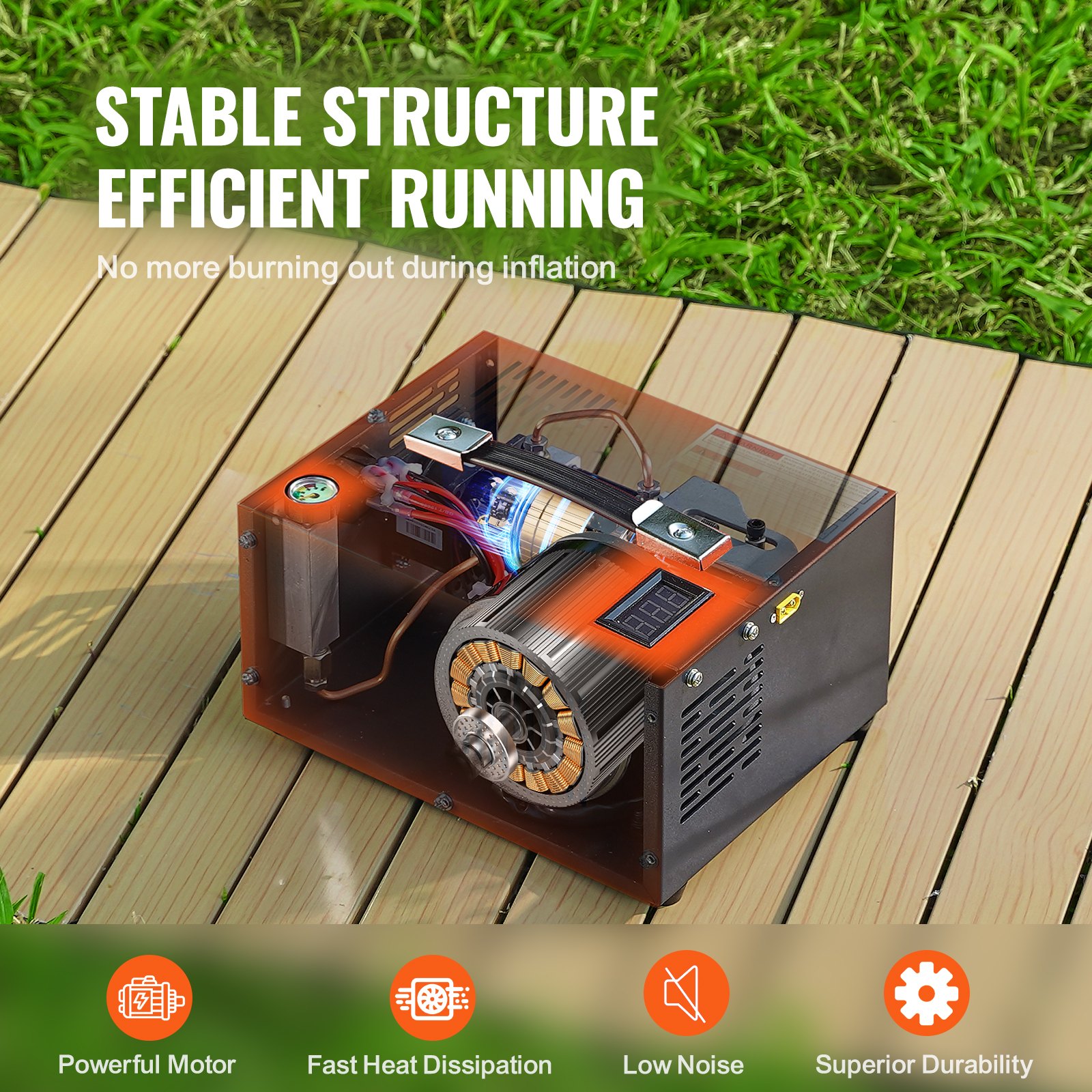 VEVOR PCP Air Compressor, 4500PSI/30Mpa Portable PCP Airgun Compressor ...