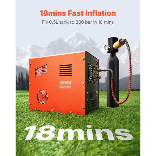 PCP Air Compressor 4500PSI Auto-Stop PCP Airgun Compressor Built-in ...