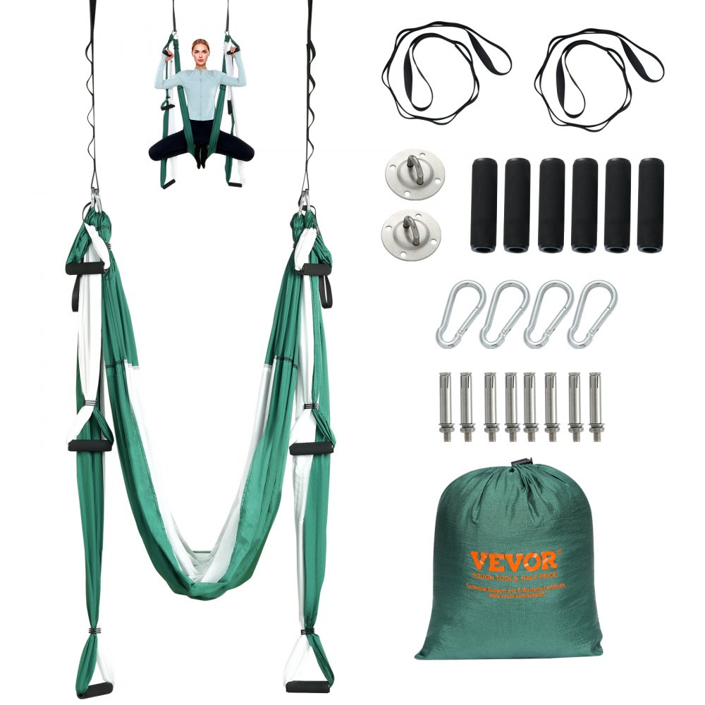 VEVOR Aerial Yoga Swing Set, 2.7 Yards Yoga Hammock Hanging Swing ...