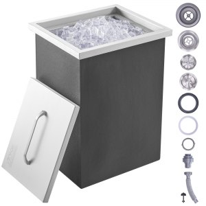 VEVOR Drop in Ice Chest, 14"L x 12"W x 18"H Stainless Steel Ice Cooler ...