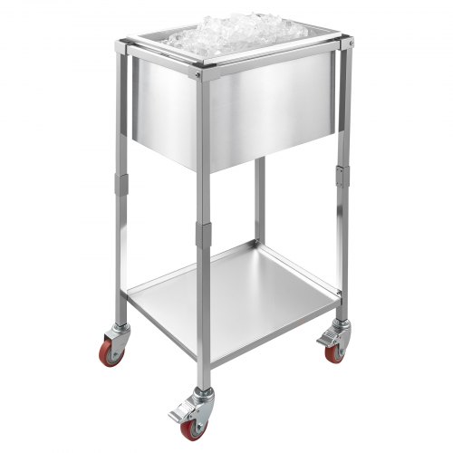 32.8 Qt Rolling Ice Chest Cooler Cart Outdoor Stand Up Ice Bin on ...