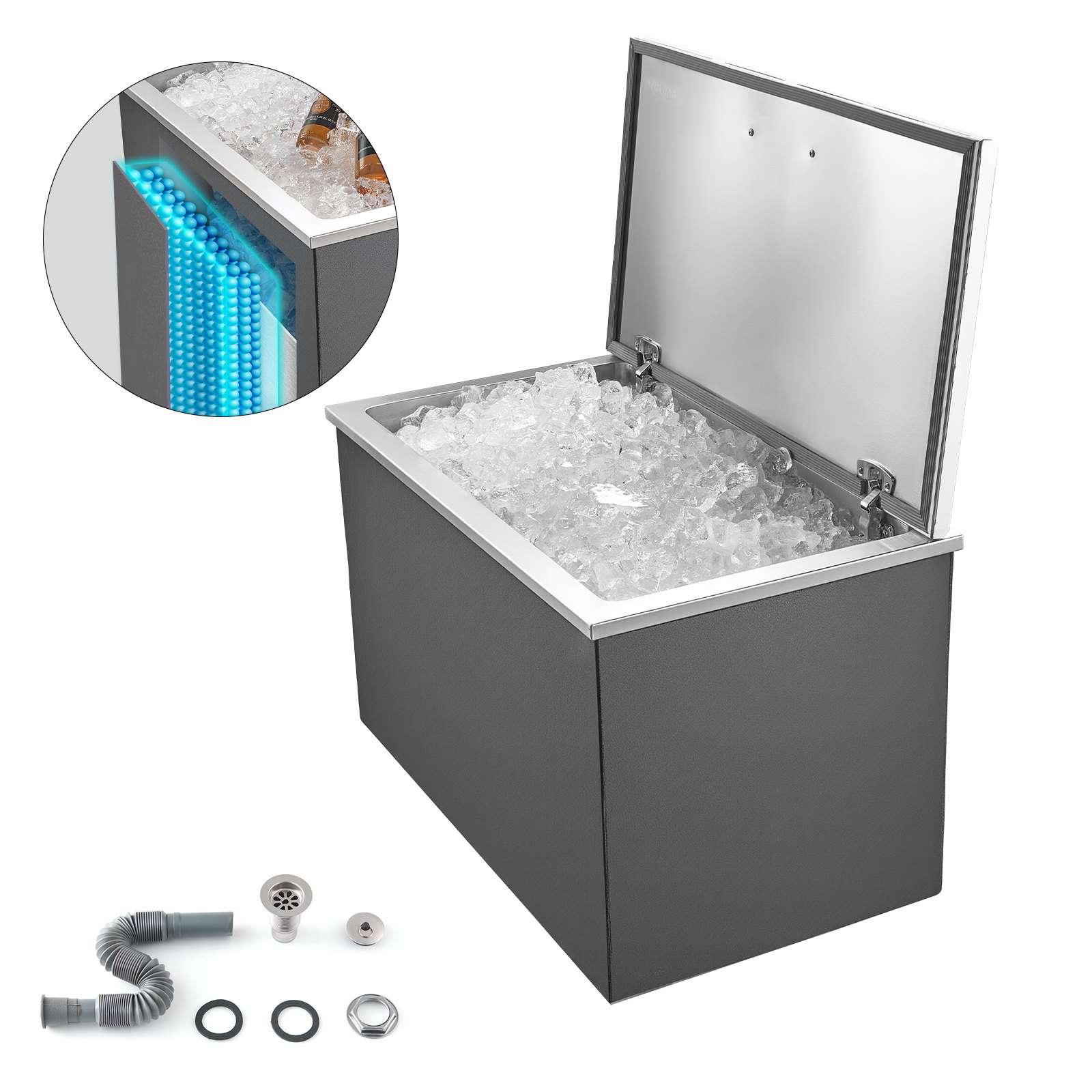 VEVOR Stainless Steel Drop In Ice Chest – 349 Cups of 16oz